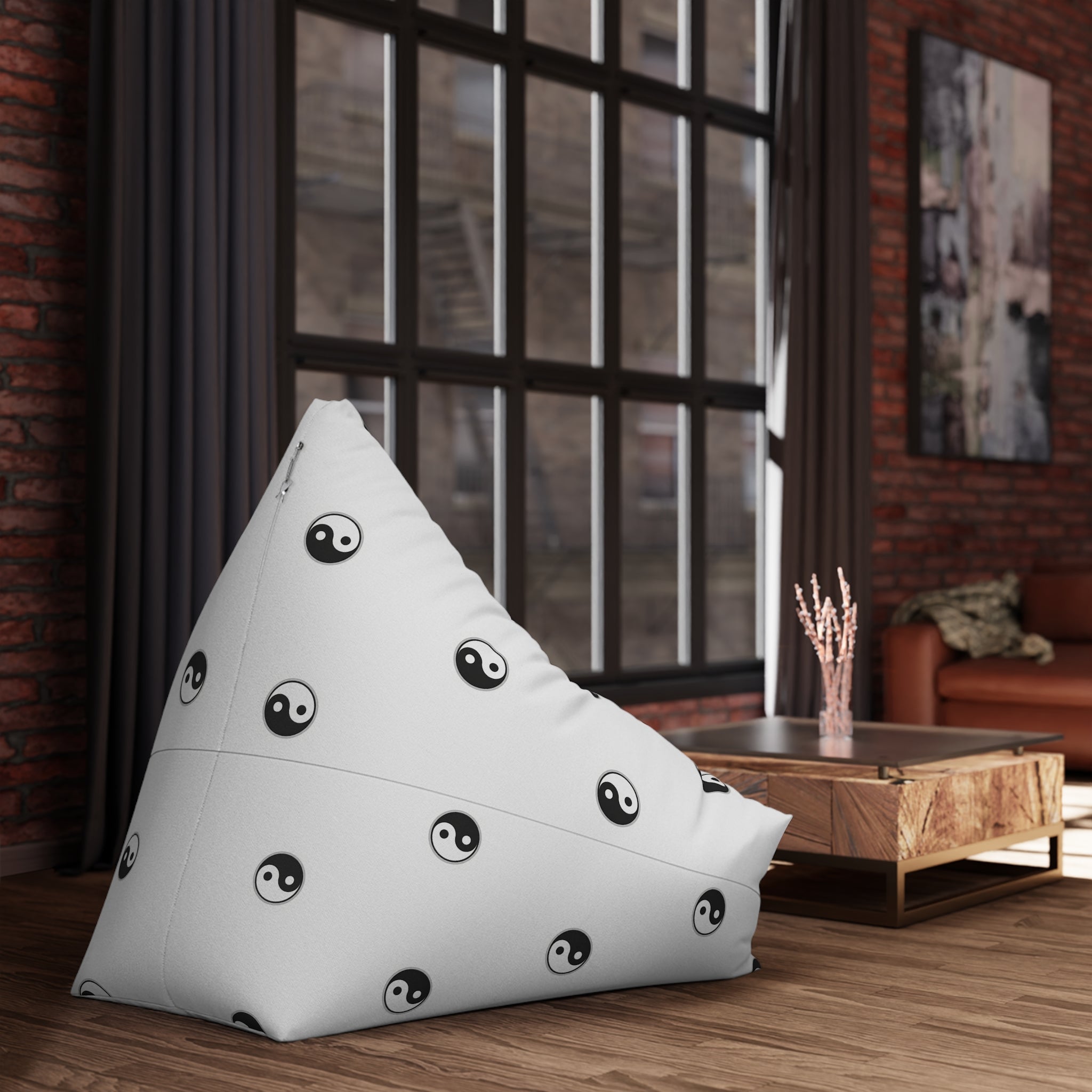 Yin Yang Pattern Bean Bag Cover — Minimal Black & White Zen Accent ...